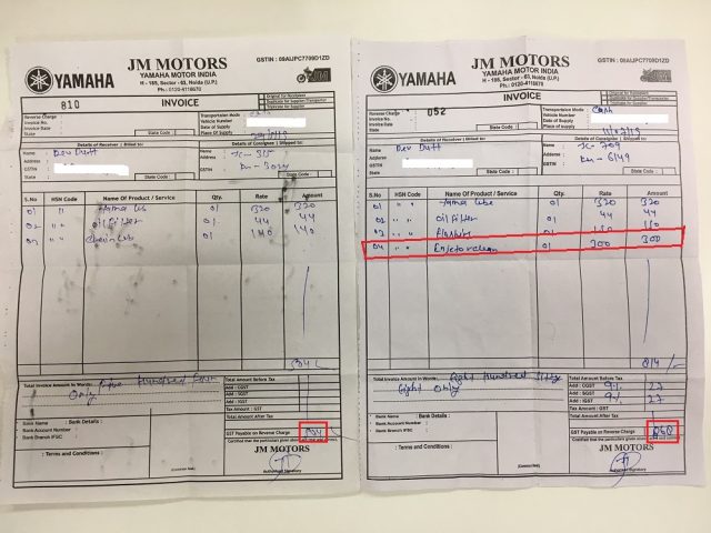 Beware, check job card before getting your bike service - Motorcyclediaries