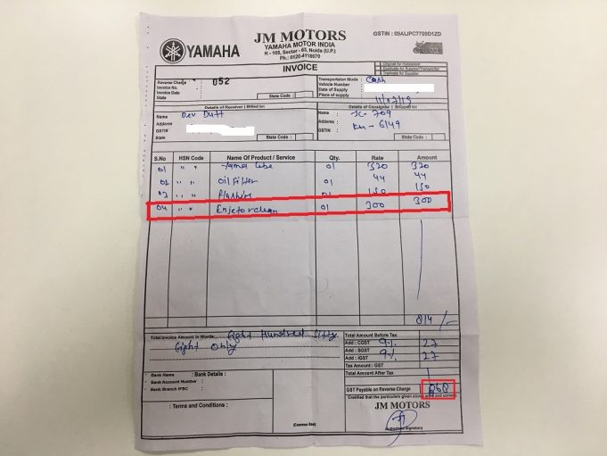 Beware, check job card before getting your bike service - Motorcyclediaries